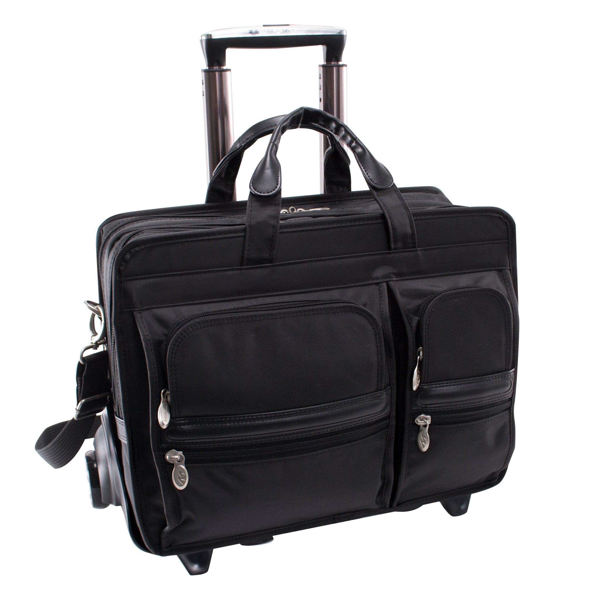 Clinton - 17" Premium Leather Detachable-Wheeled Laptop Case – McKleinUSA