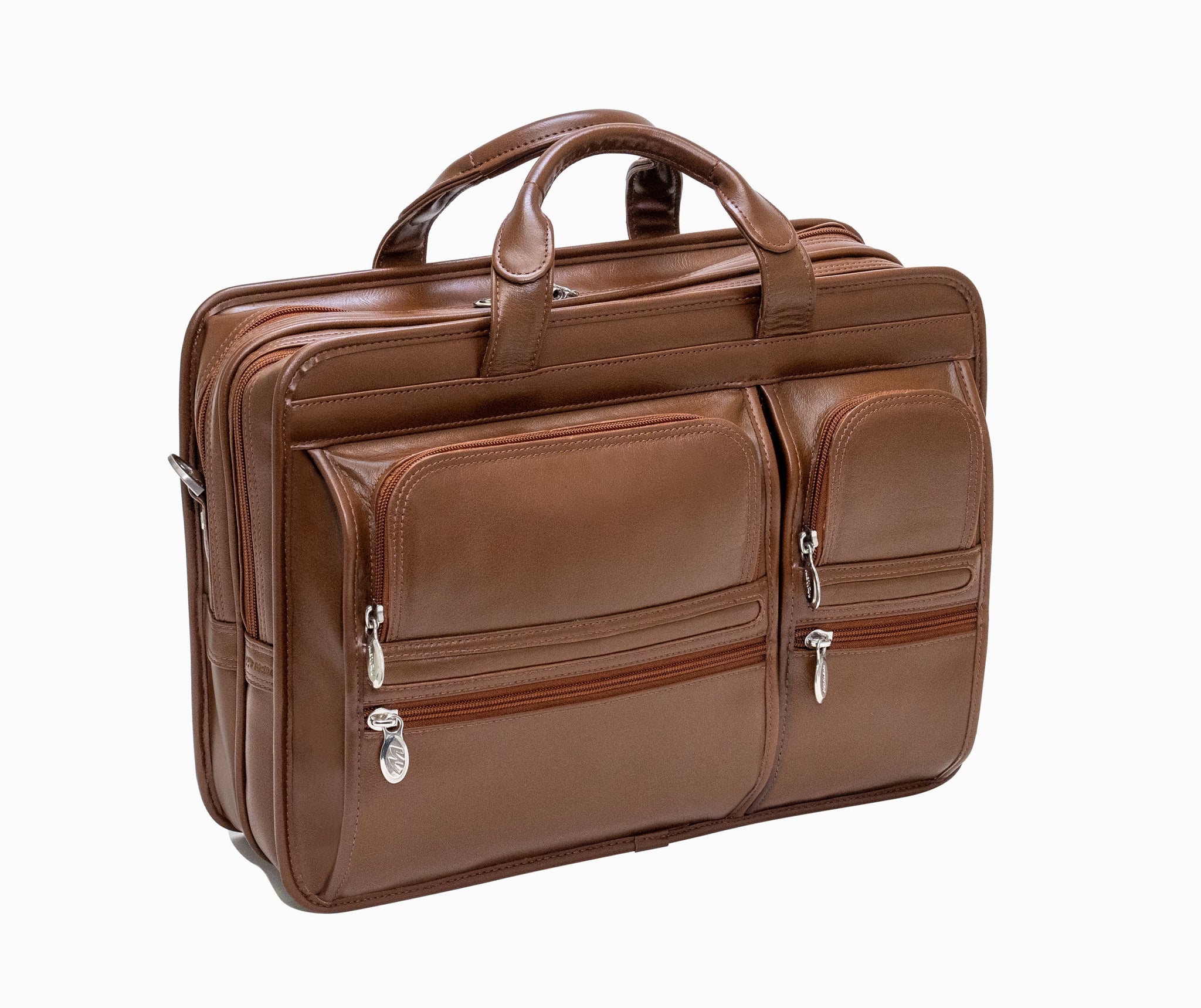 Clinton - 17" Premium Leather Detachable-Wheeled Laptop Case – McKleinUSA