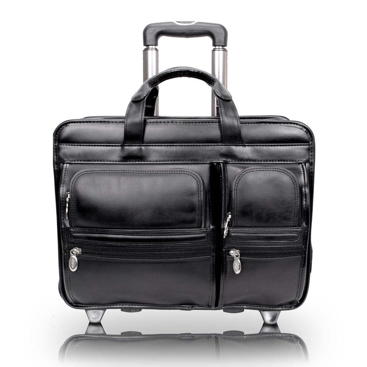 Clinton - 17" Premium Leather Detachable-Wheeled Laptop Case – McKleinUSA